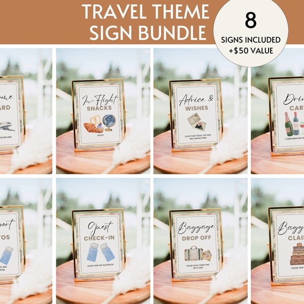 Travel Birthday Party Theme Signs - Etsy
