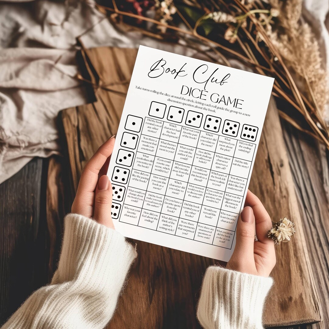 Book Club Dice Game, Reading Group Discussion Questions, Book Club Game ...