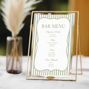 Bar Menu Sign Template, Vintage Elegant Signature Drink Bar Menu ...
