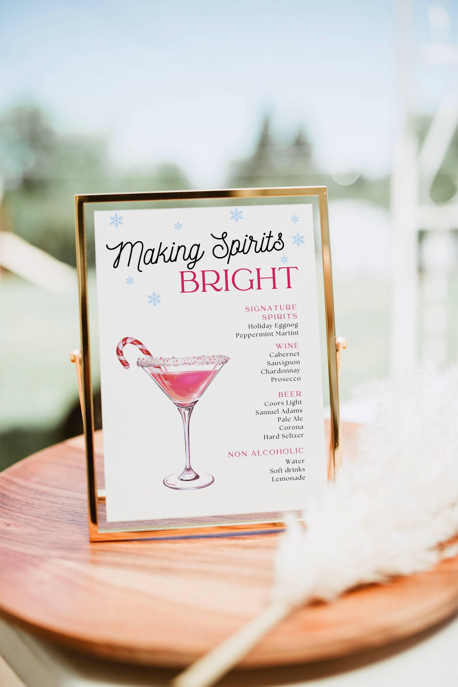 Christmas Bar Menu Sign Template, Signature Drink Sign Template ...