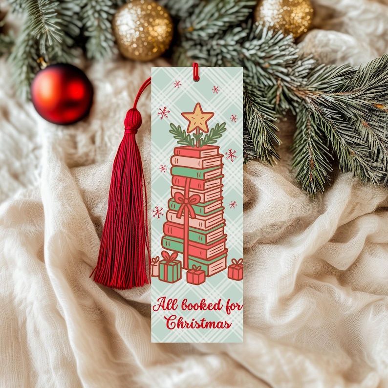 Christmas Holiday Bookmark Bundle, Cozy Winter Book Mark Set Printable ...