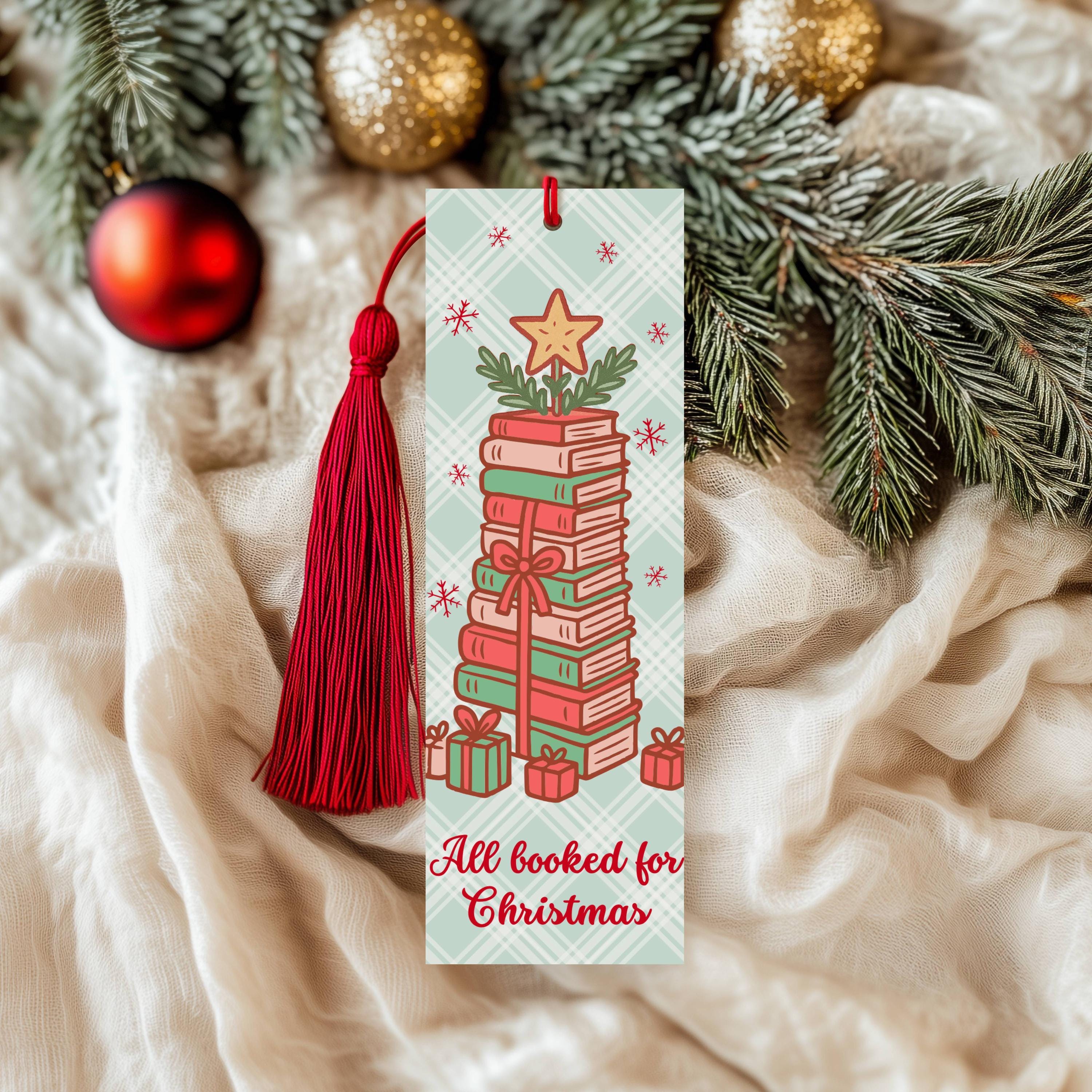 Christmas Holiday Bookmark Bundle, Cozy Winter Book Mark Set Printable ...