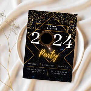 Total Solar Eclipse Party Invitation, Printable Eclipse Viewing Party ...