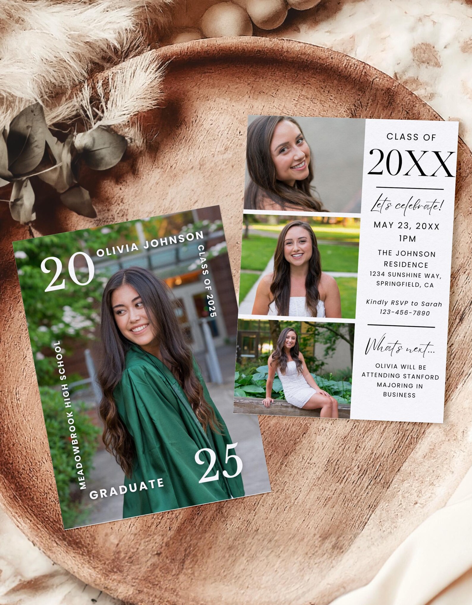 Graduation Invitation Template, Senior Graduate Announcement, Modern ...