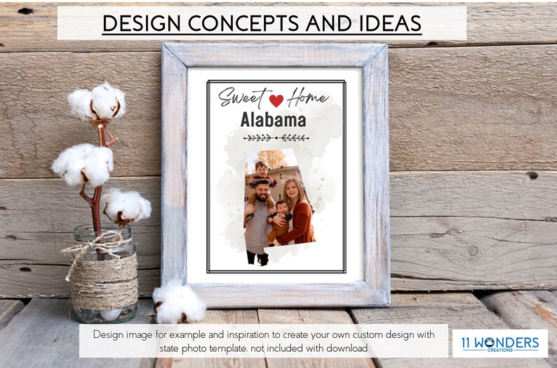 State Shaped Photo Collage Template Digital US States - Etsy