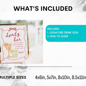 Aperol Spritz Bar Sign, Aperol Spritz Cocktail Print, Signature Drink ...