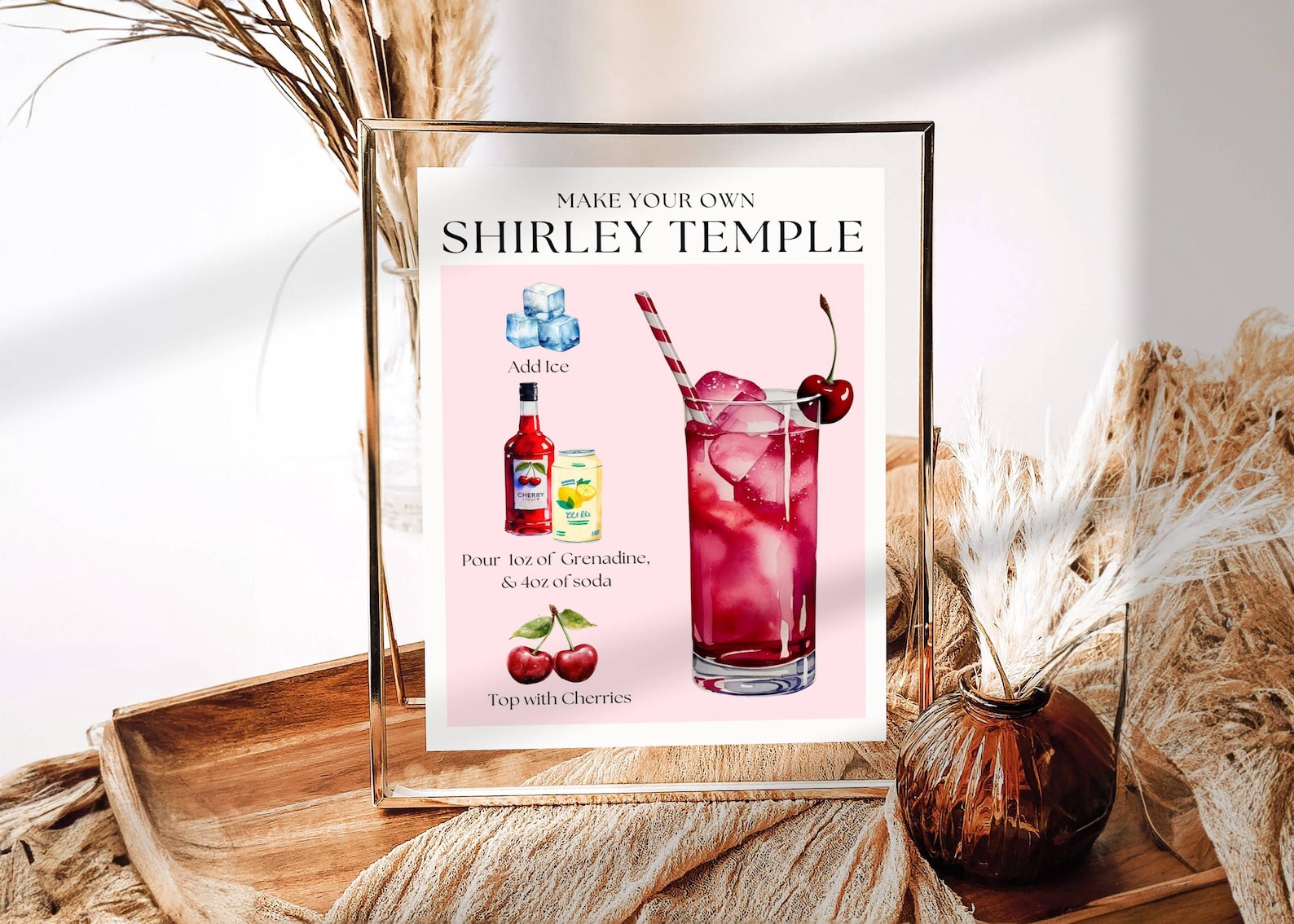 Shirley Temple Bar Sign, Shirley Temple Cherry Mocktail Signature Drink ...