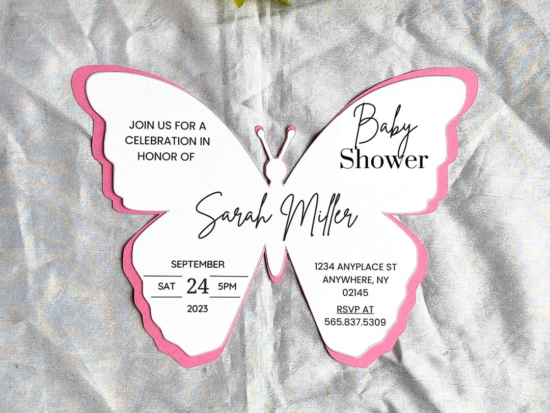 Butterfly Baby Shower Invitation, Girls Baby Shower Invite Template ...