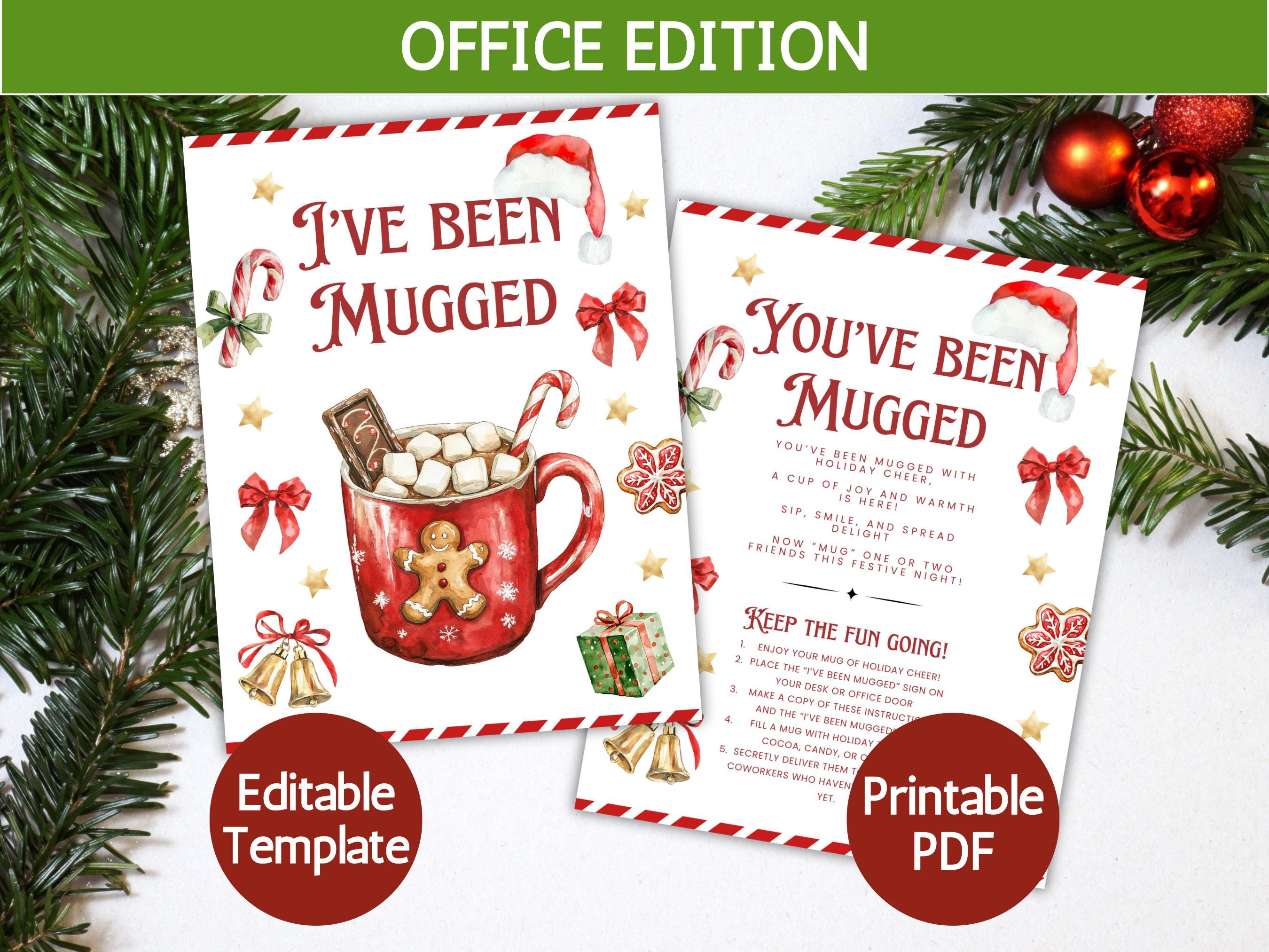 You've Been Mugged Printable, We've Been Mugged Christmas Game, Mug ...