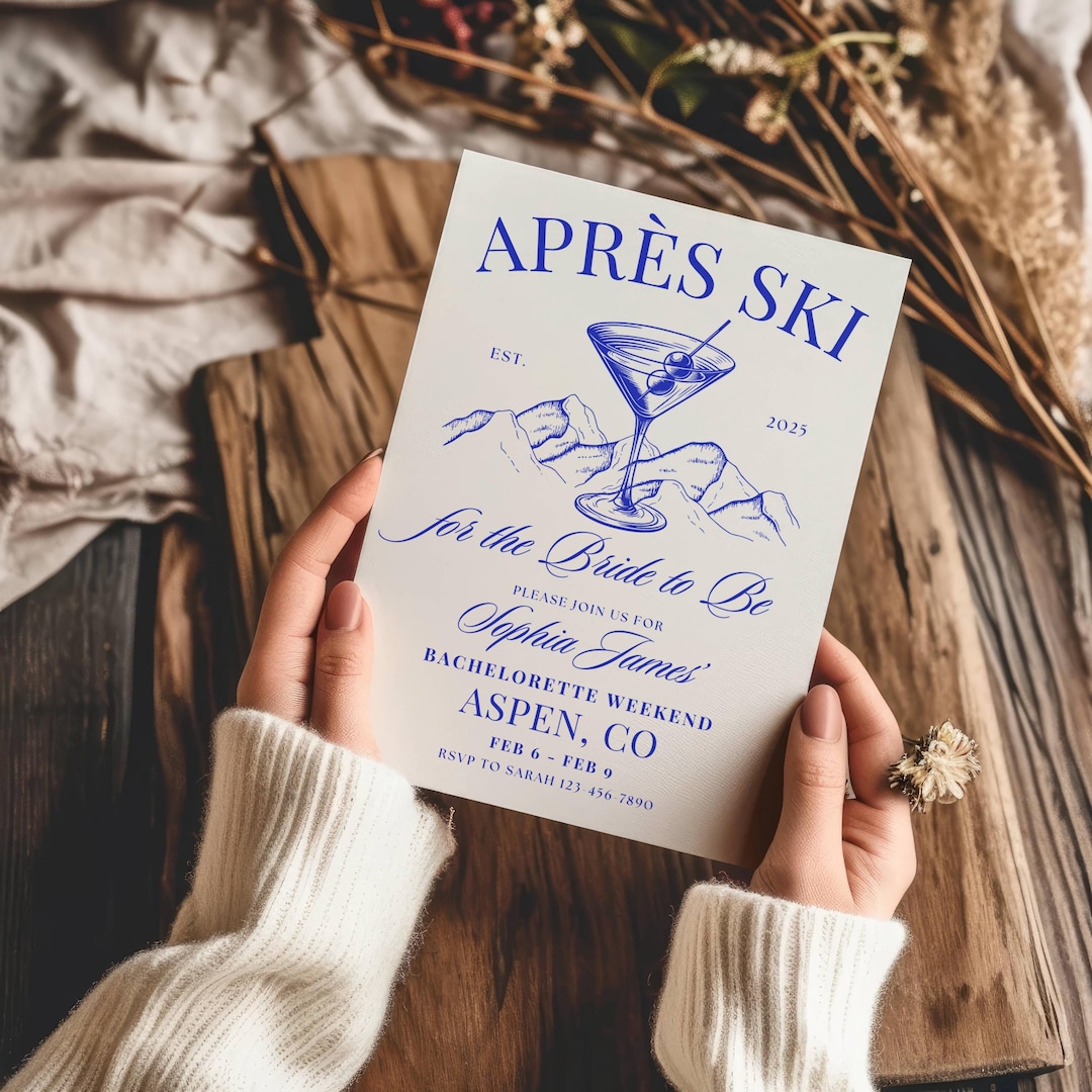 Apres Ski Bachelorette Party Invitation & Itinerary Template, Winter ...
