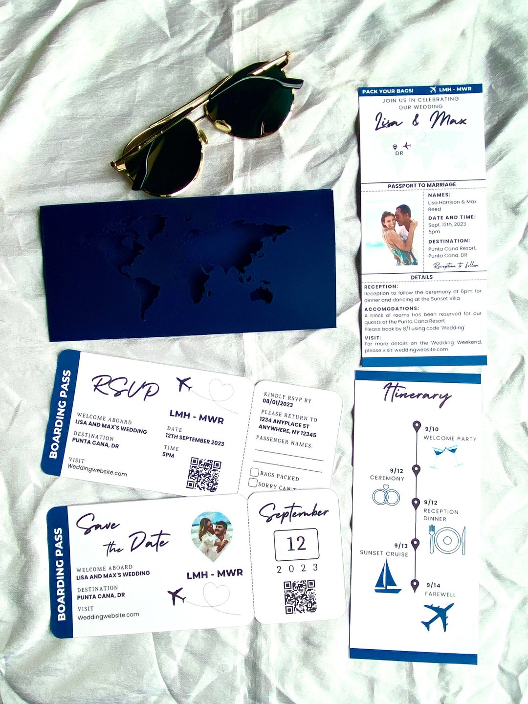 Passport Wedding Invitation Bundle, Boarding Pass Invitation Template ...