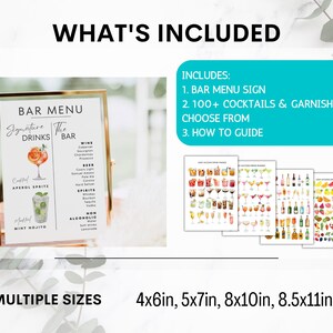 Signature Drink Sign Template, Signature Drink Bar Menu Template ...