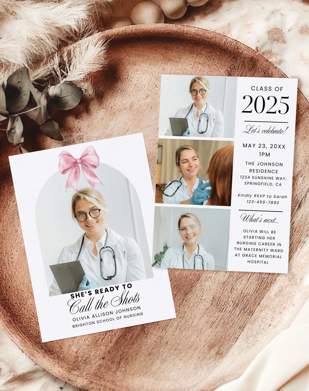 Nursing Graduation Invitation Template, RN Nurse School Graduate ...
