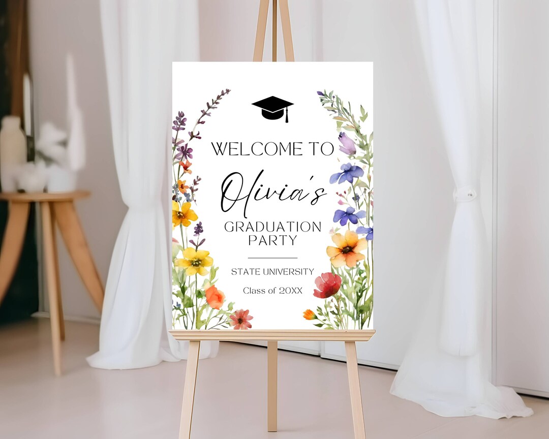 Graduation Welcome Sign Template, Graduation Party Welcome Sign Modern ...