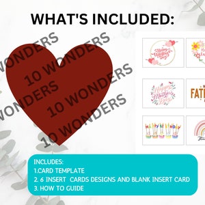 Cute Heart Card Template DIY Invite for Mother's Day / - Etsy