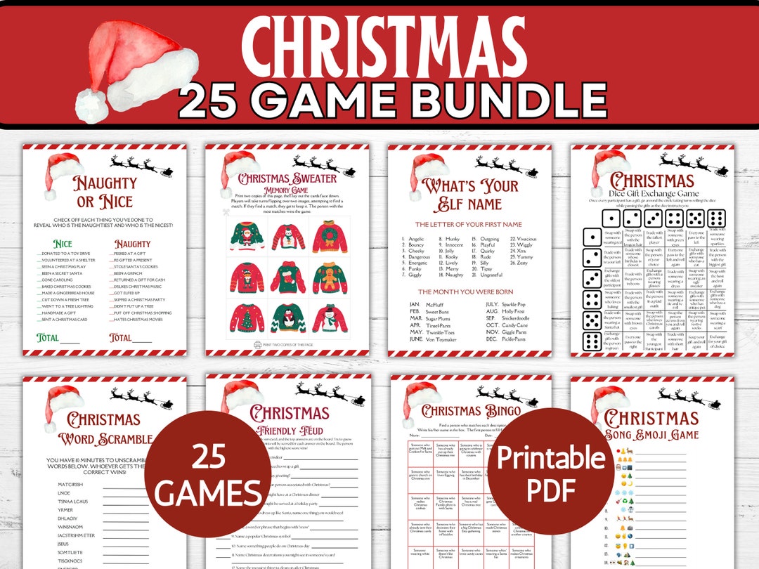 Christmas Game Bundle, Christmas Party Games, Family Christmas Games ...