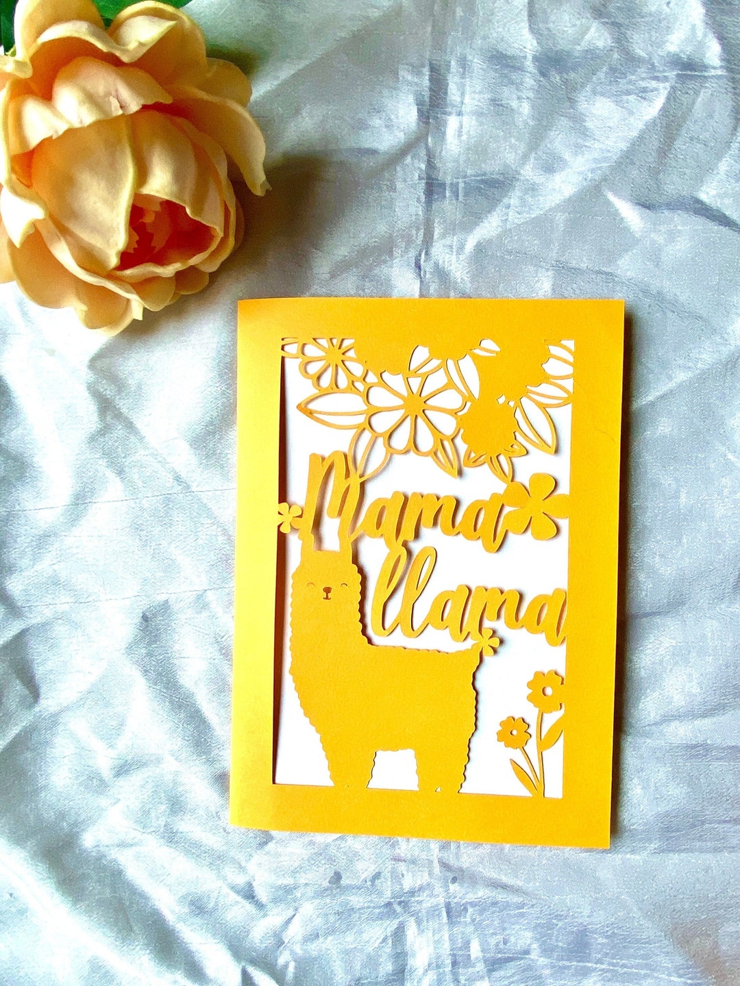 Mother's Day Card With Llama Template, Mama Llama Card for Mom Cutout ...