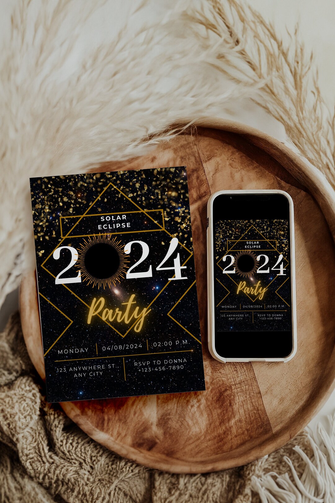 Total Solar Eclipse Party Invitation, Printable Eclipse Viewing Party ...