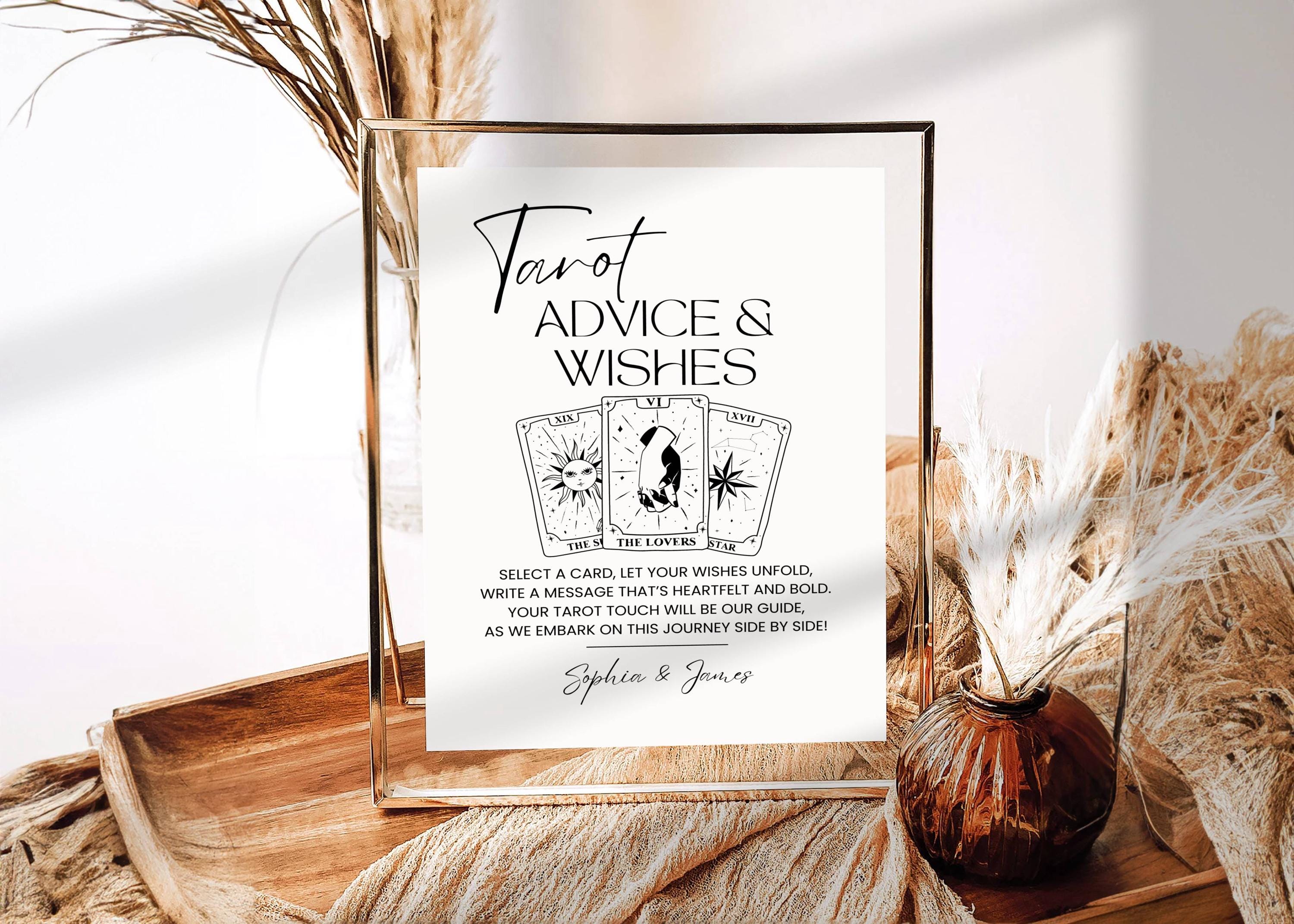 Tarot Cards Guestbook Sign, Witchy Wedding Advice and Wishes Sign ...