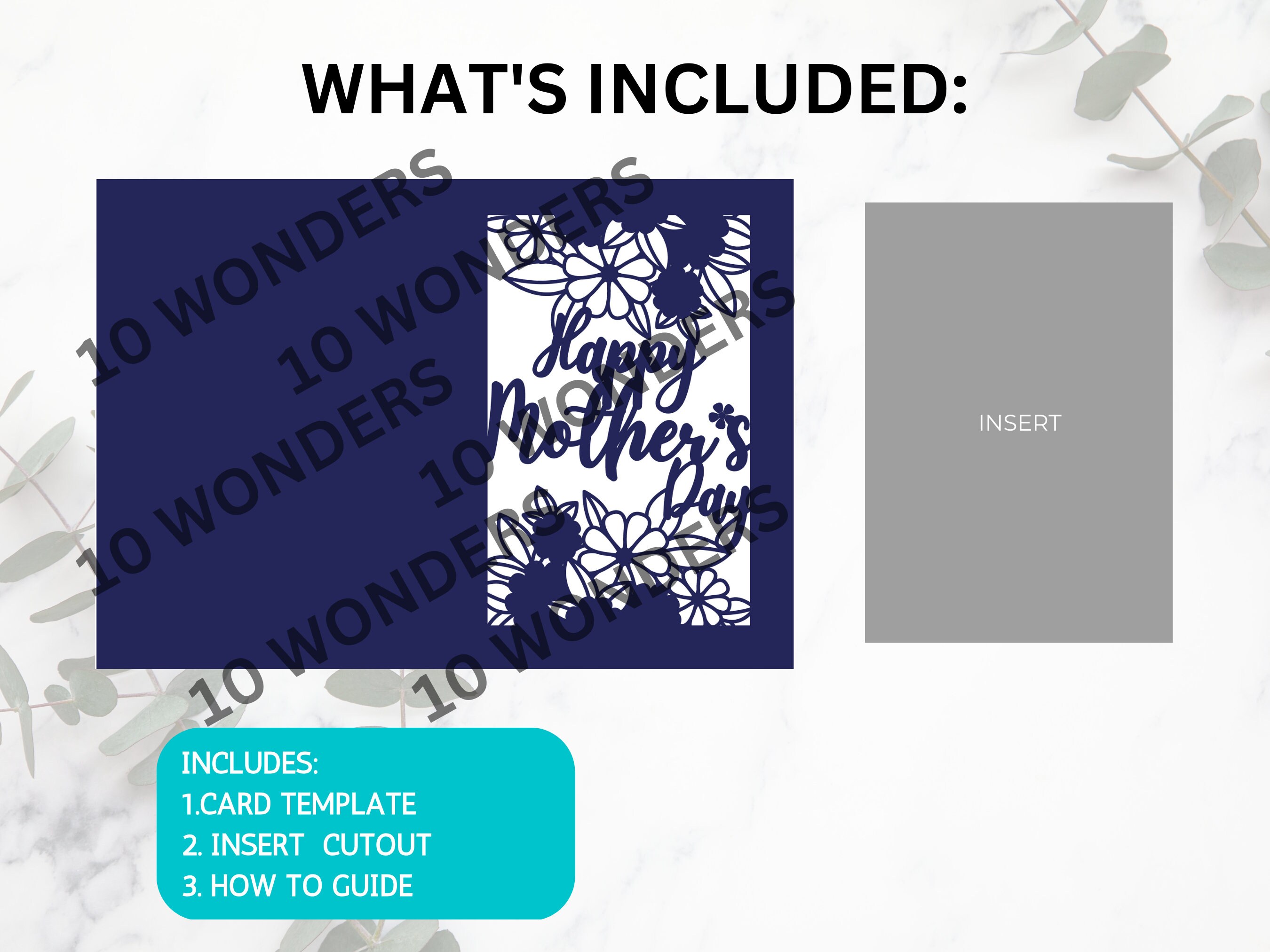 Mother's Day Card With Flowers Template Floral Card for - Etsy