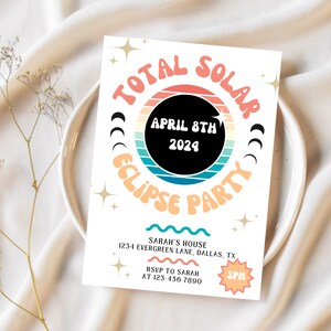 Total Solar Eclipse Party Invitation, Printable Eclipse Viewing Party ...