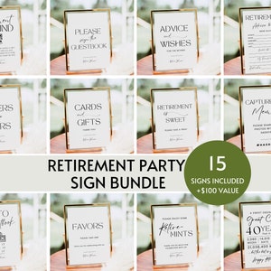Retirement Party Sign Bundle Template, Retirement Table Signs ...