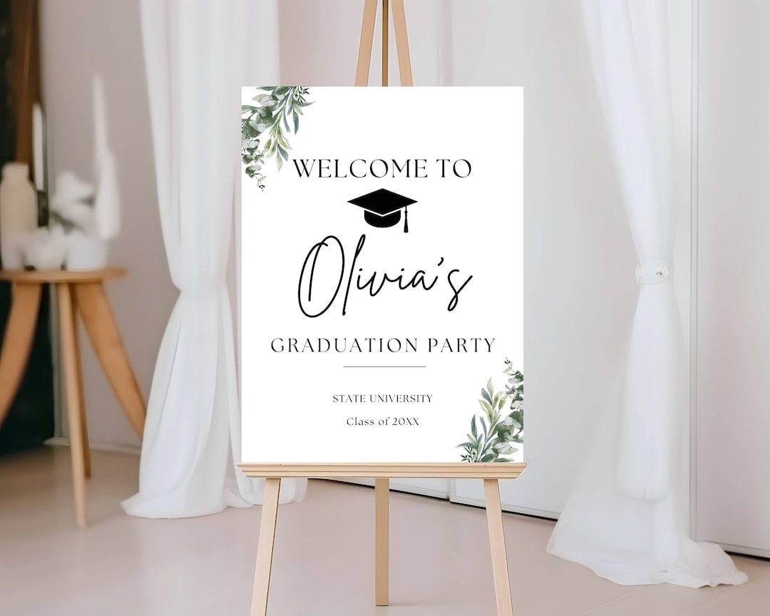 Graduation Party Welcome Sign Template, Welcome Graduation Party Sign ...