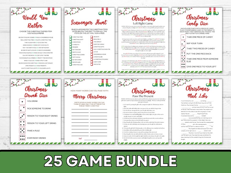 Christmas Game Bundle, Christmas Party Games, Family Christmas Games ...