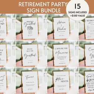 Retirement Party Sign Bundle Template, Retirement Table Signs ...