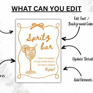 Aperol Spritz Bar Sign, Aperol Spritz Cocktail Print, Signature Drink ...