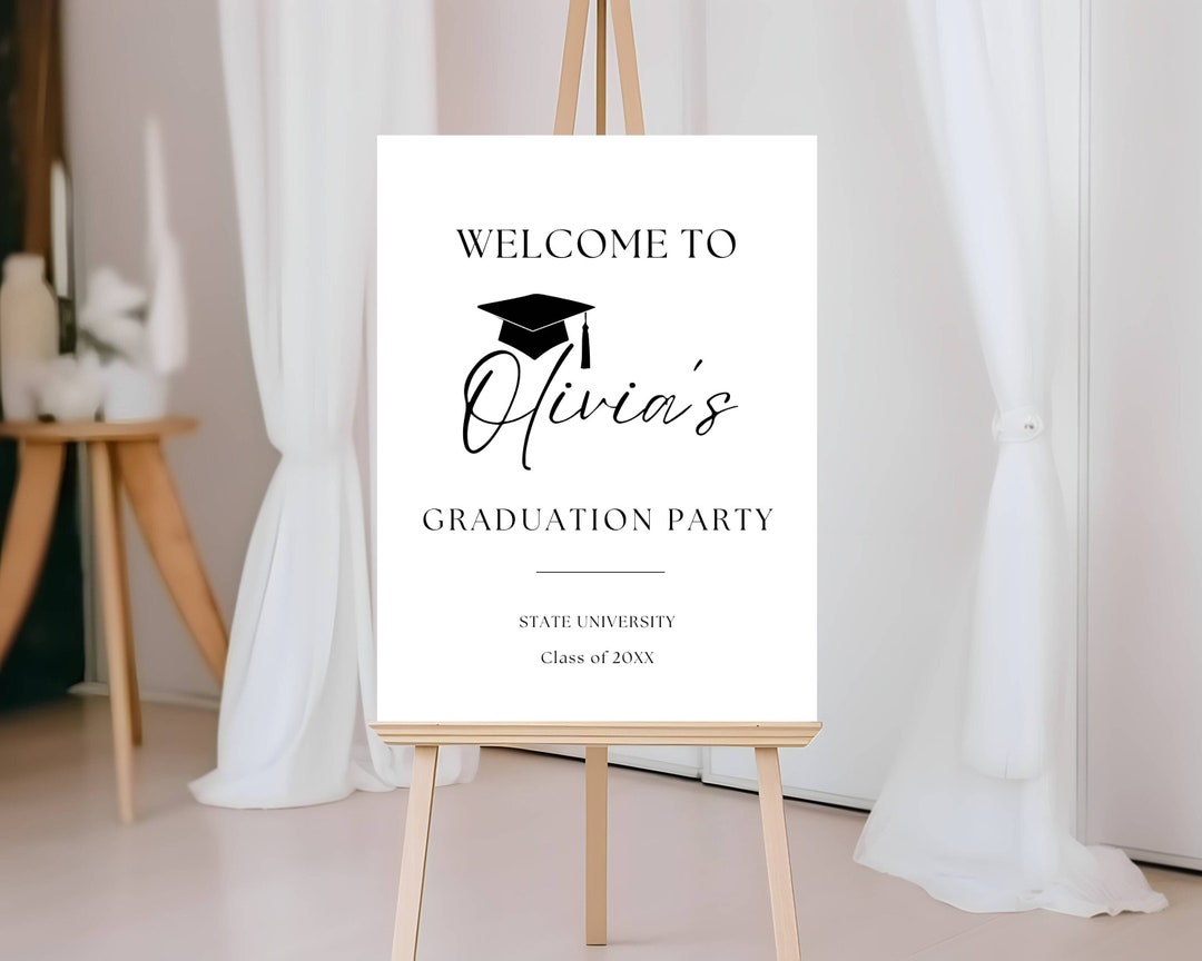 Graduation Party Welcome Sign Template, Welcome Graduation Party Sign ...