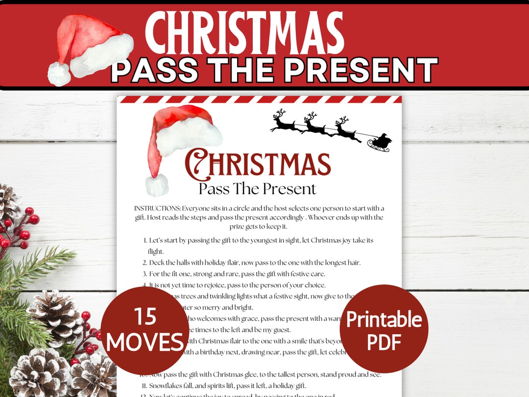 Christmas Pass the Present Game, Christmas Pass the Gift, Holiday ...