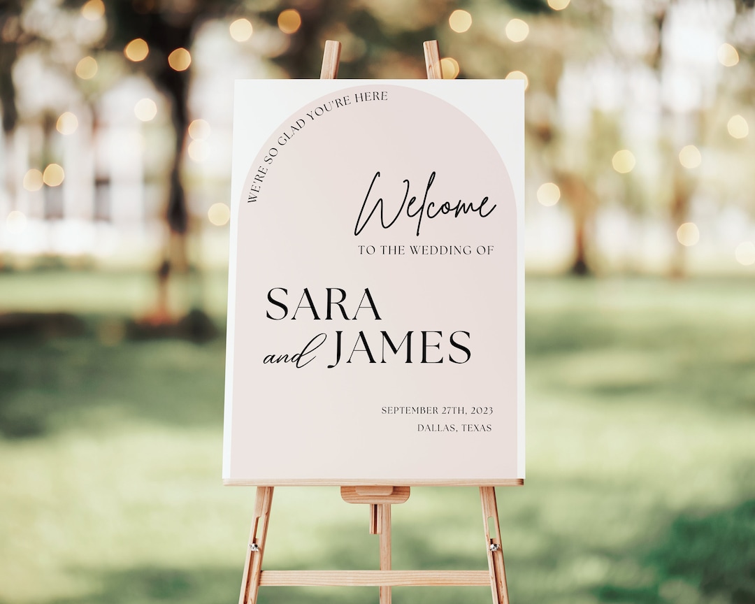 Arched Wedding Welcome Sign, Arch Welcome Wedding Sign Template ...