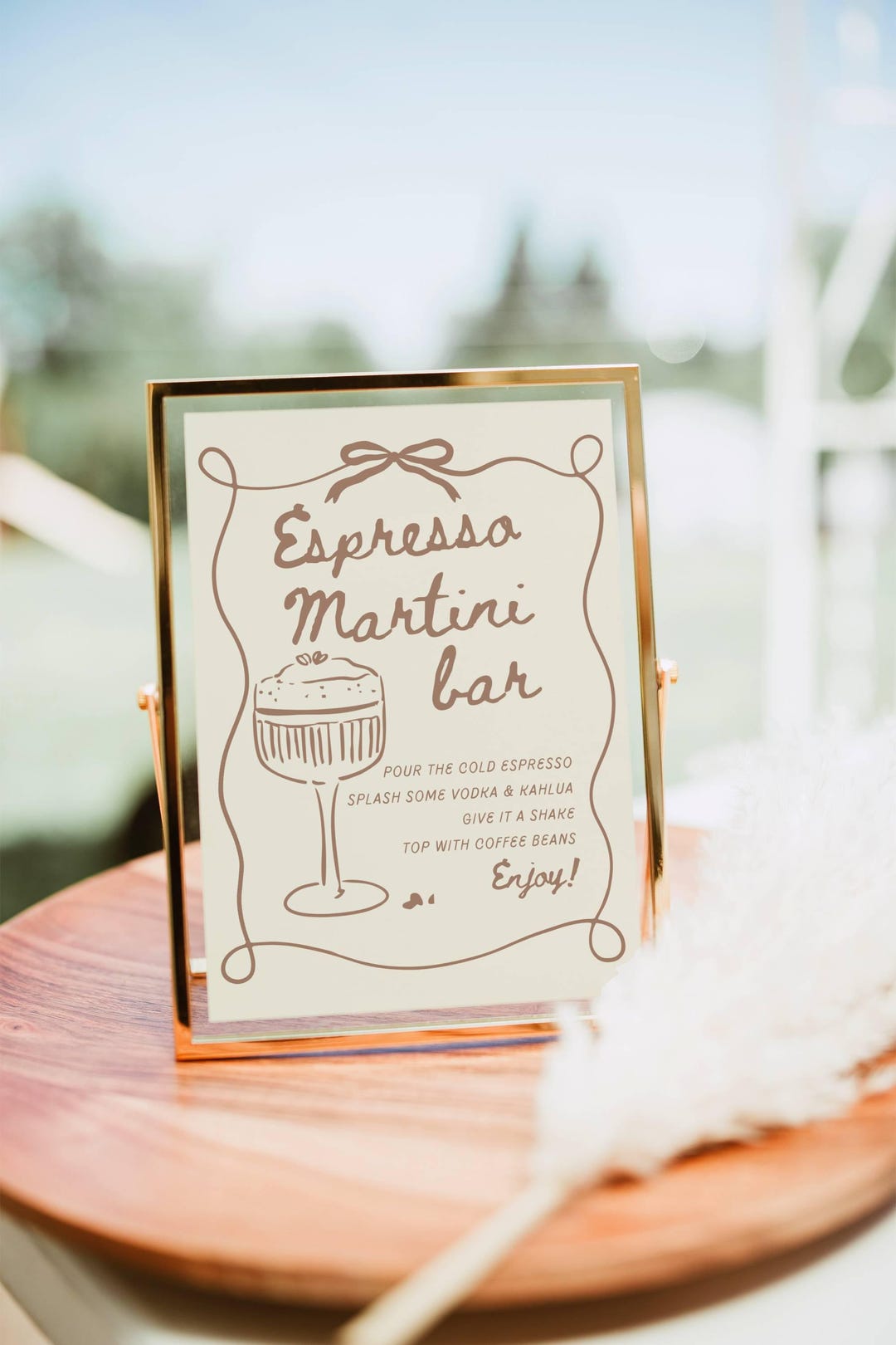 Espresso Martini Bar Sign, Espresso Martini Cocktail Print, Signature ...