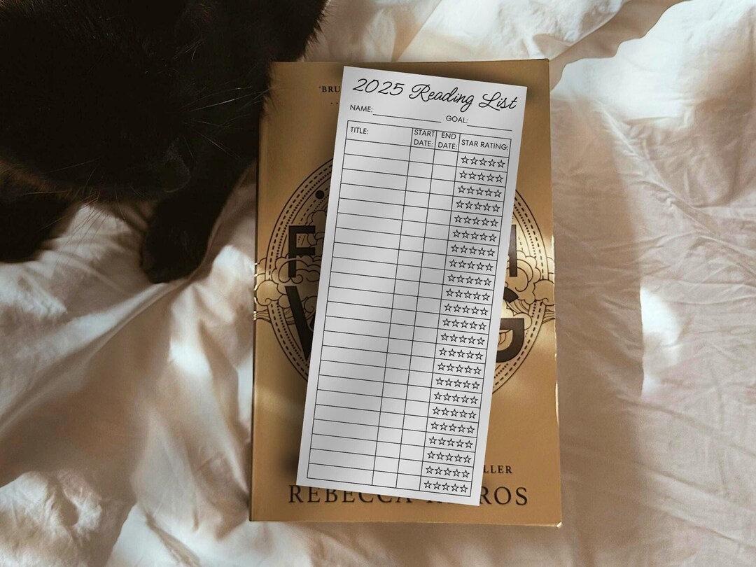 Reading List Bookmark Printable Template, Book Club Book Tracker ...