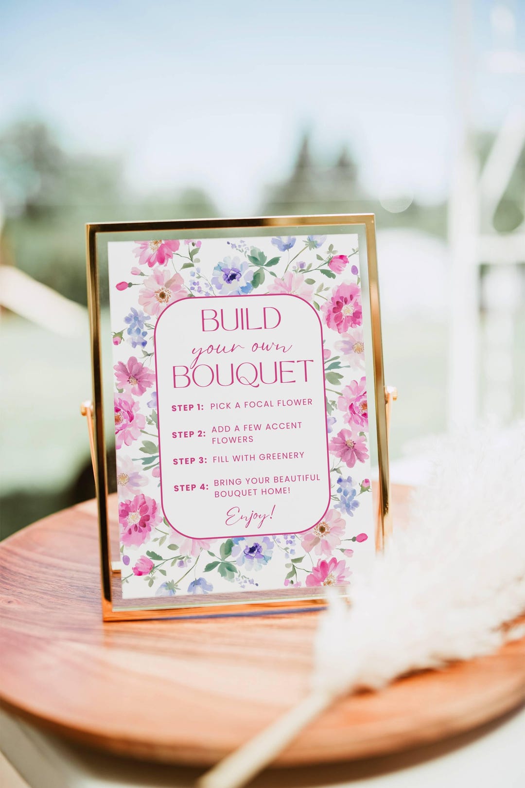 Flower Bar Sign, Build Your Own Bouquet Print Template, Floral Bridal ...