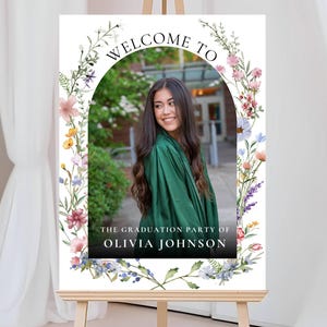 Wildflower Graduation Party Welcome Sign Template, Grad Party Welcome ...