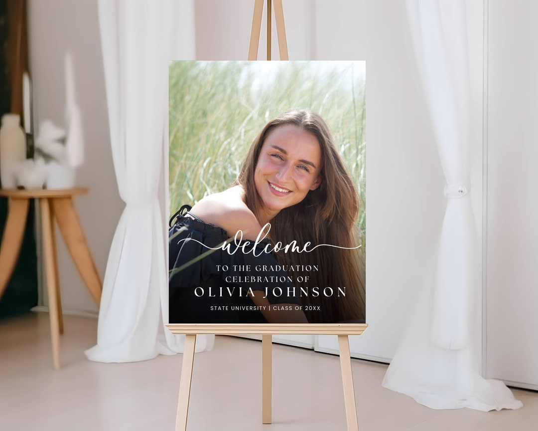 Graduation Welcome Sign Template, Graduation Party Welcome Sign Modern ...