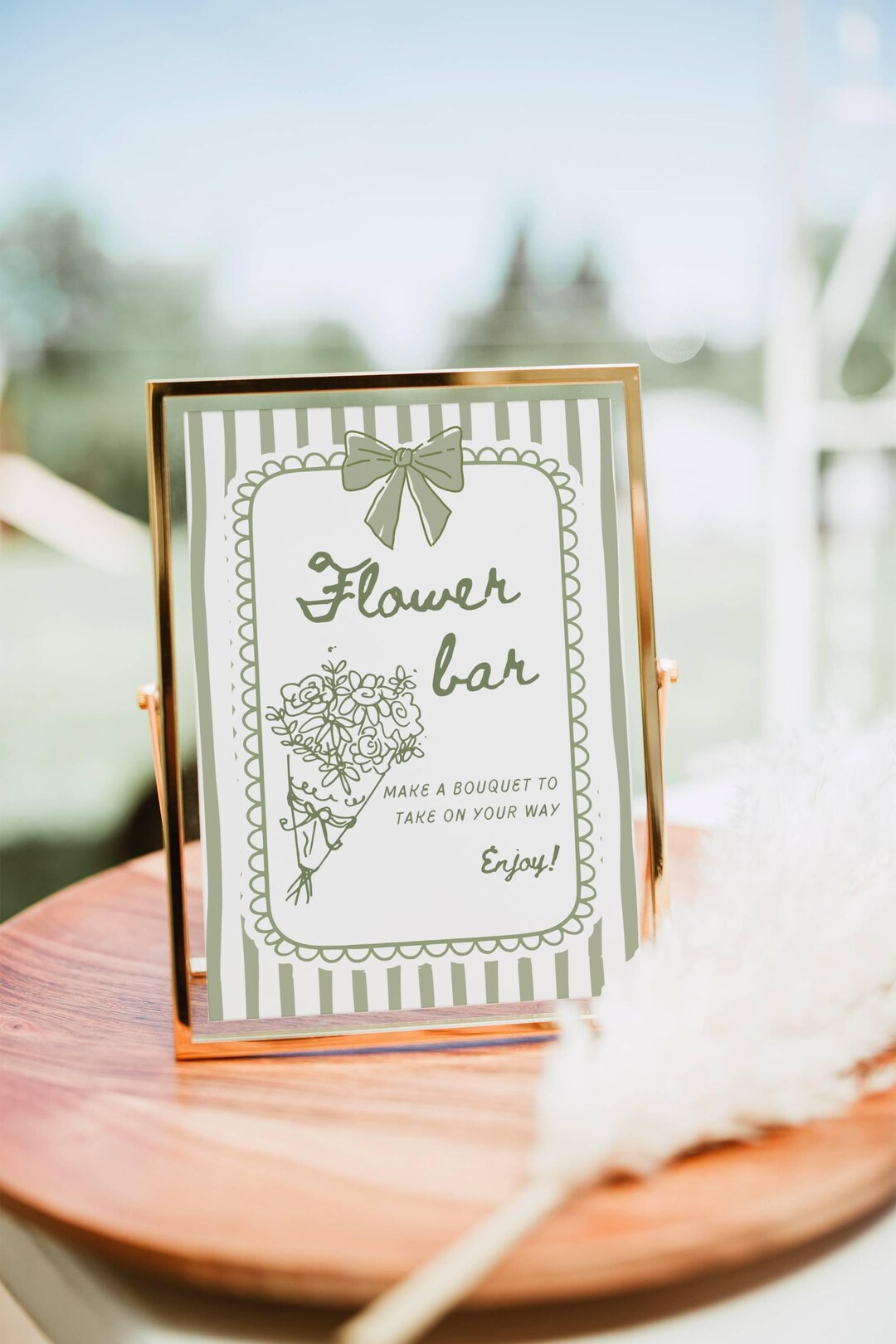 Flower Bar Sign, Wildflower Bouquet Bar Print Template, Floral Bridal ...