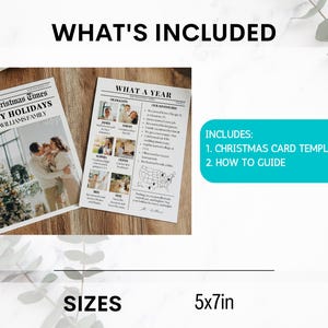 Year in Review Holiday Card, Newspaper Christmas Photo Card Template ...