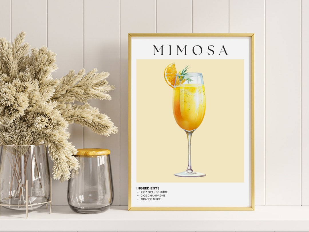 Mimosa Bar Sign, Modern Mimosa Cocktail Print, Mimosa Sign, Brunch ...