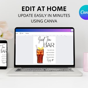 Iced Tea Bar Sign, Sweet Tea Bar Mocktail Print, Signature Drink Menu ...