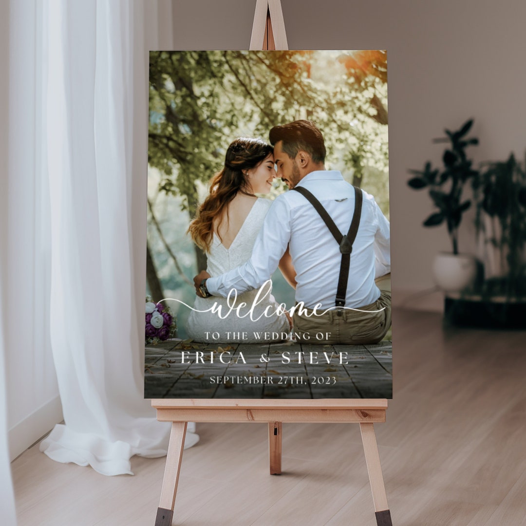 Photo Wedding Welcome Sign, Picture Welcome Wedding Sign Template ...