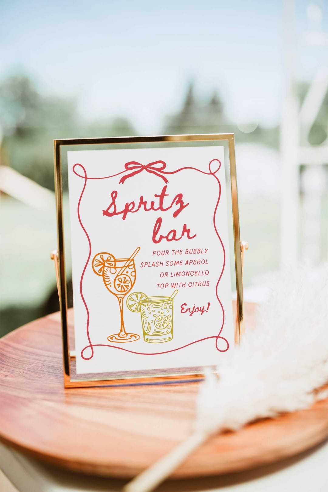 Aperol Spritz Bar Sign, Aperol Spritz Cocktail Print, Signature Drink ...