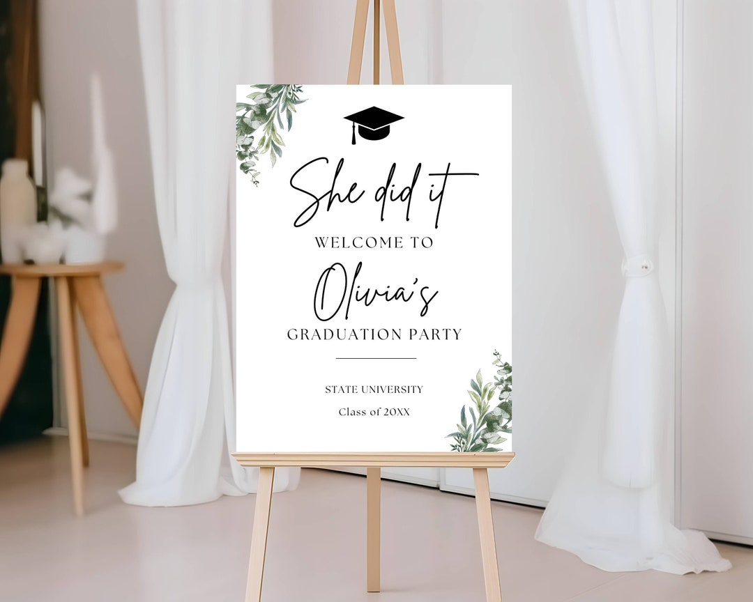 Graduation Party Welcome Sign Template, Welcome Graduation Party Sign ...