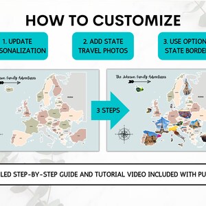 Europe Photo Map, Digital EU Picture Adventure Map, Unique European ...