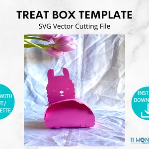 Llama Box Template DIY Gift Box Treat SVG for Easter Party Favor Box ...