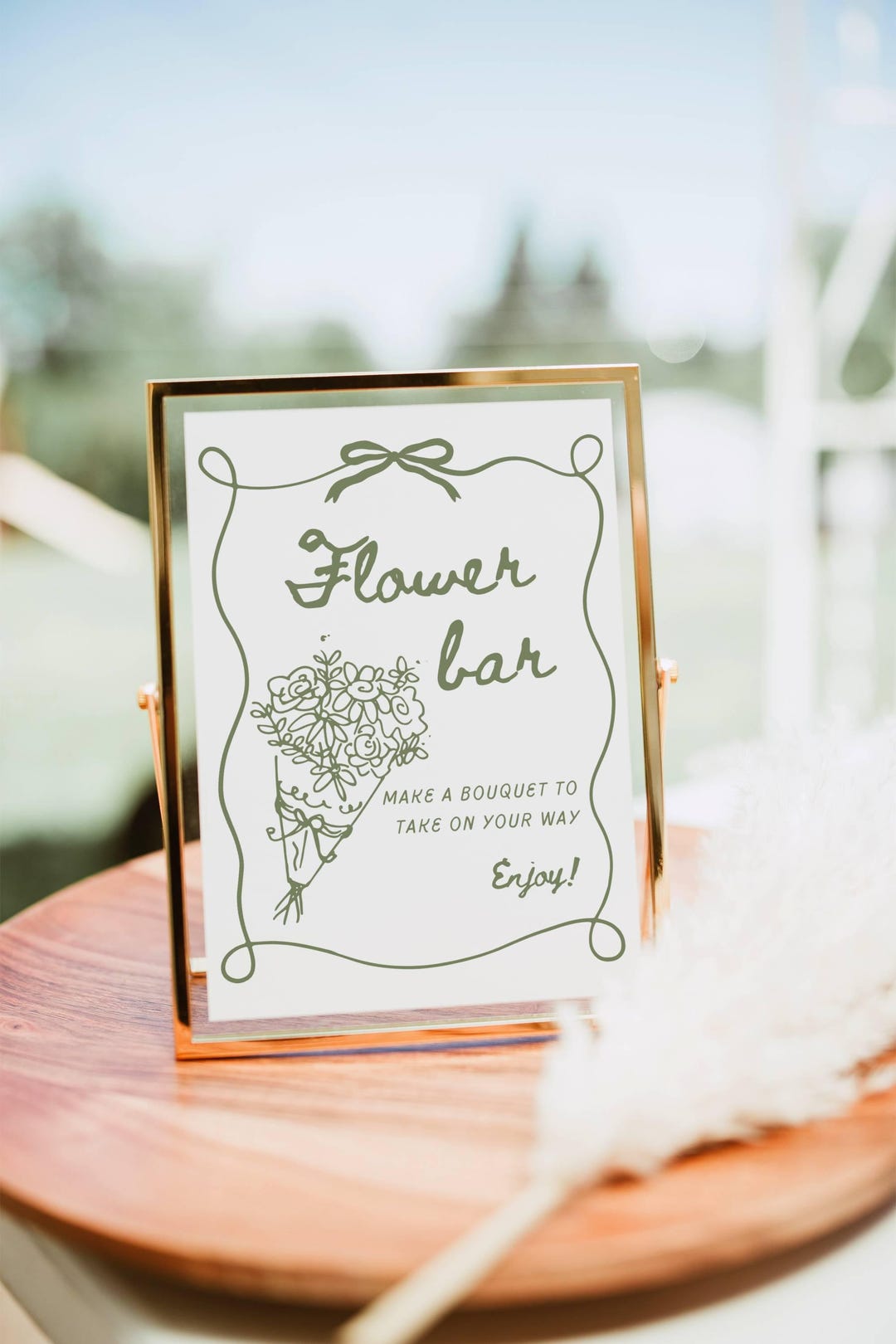 Flower Bar Sign, Wildflower Bouquet Bar Print Template, Floral Bridal ...