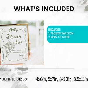 Flower Bar Sign, Wildflower Bouquet Bar Print Template, Floral Bridal ...