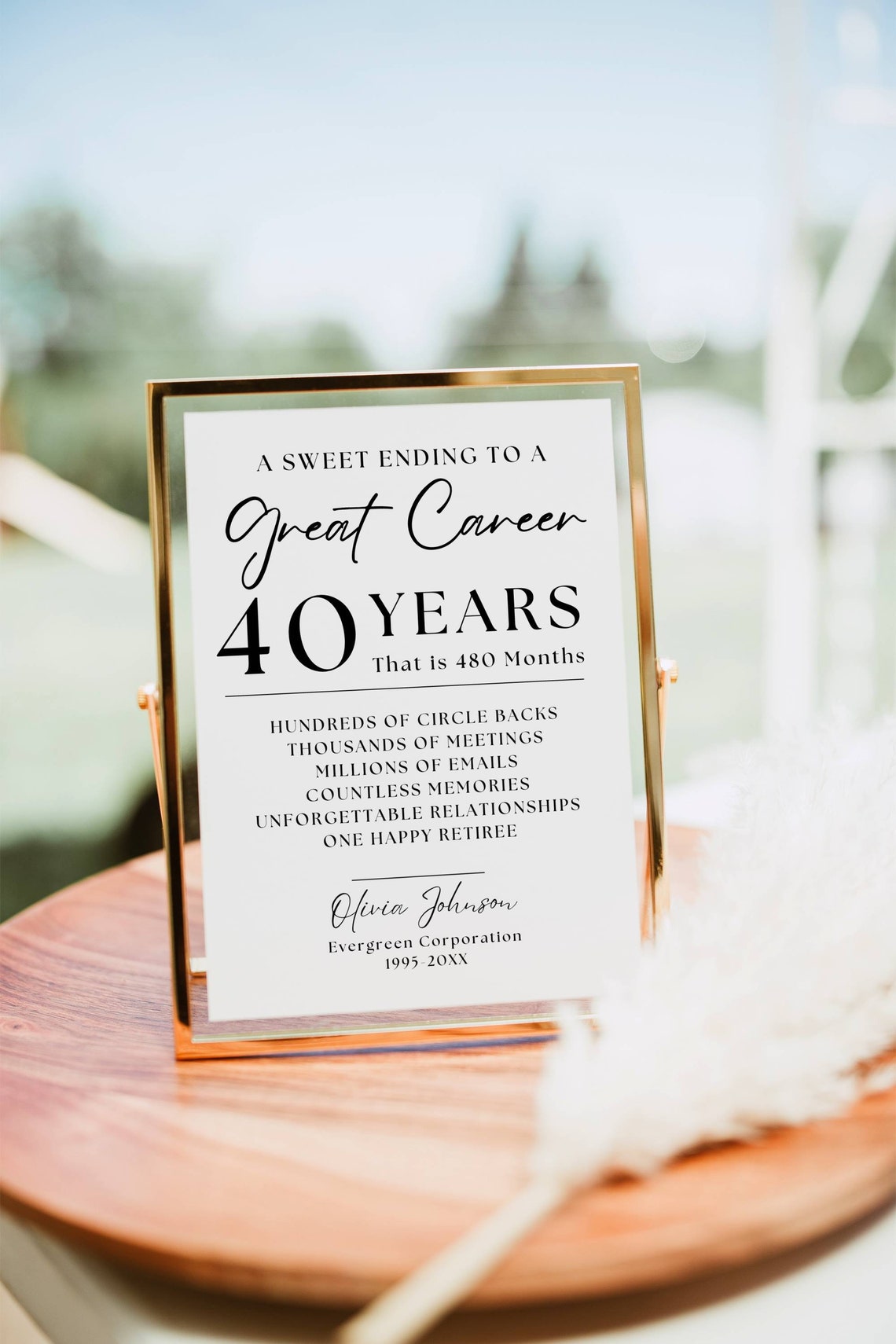 Retirement Party Sign Template, Modern Minimalist Retirement by the ...